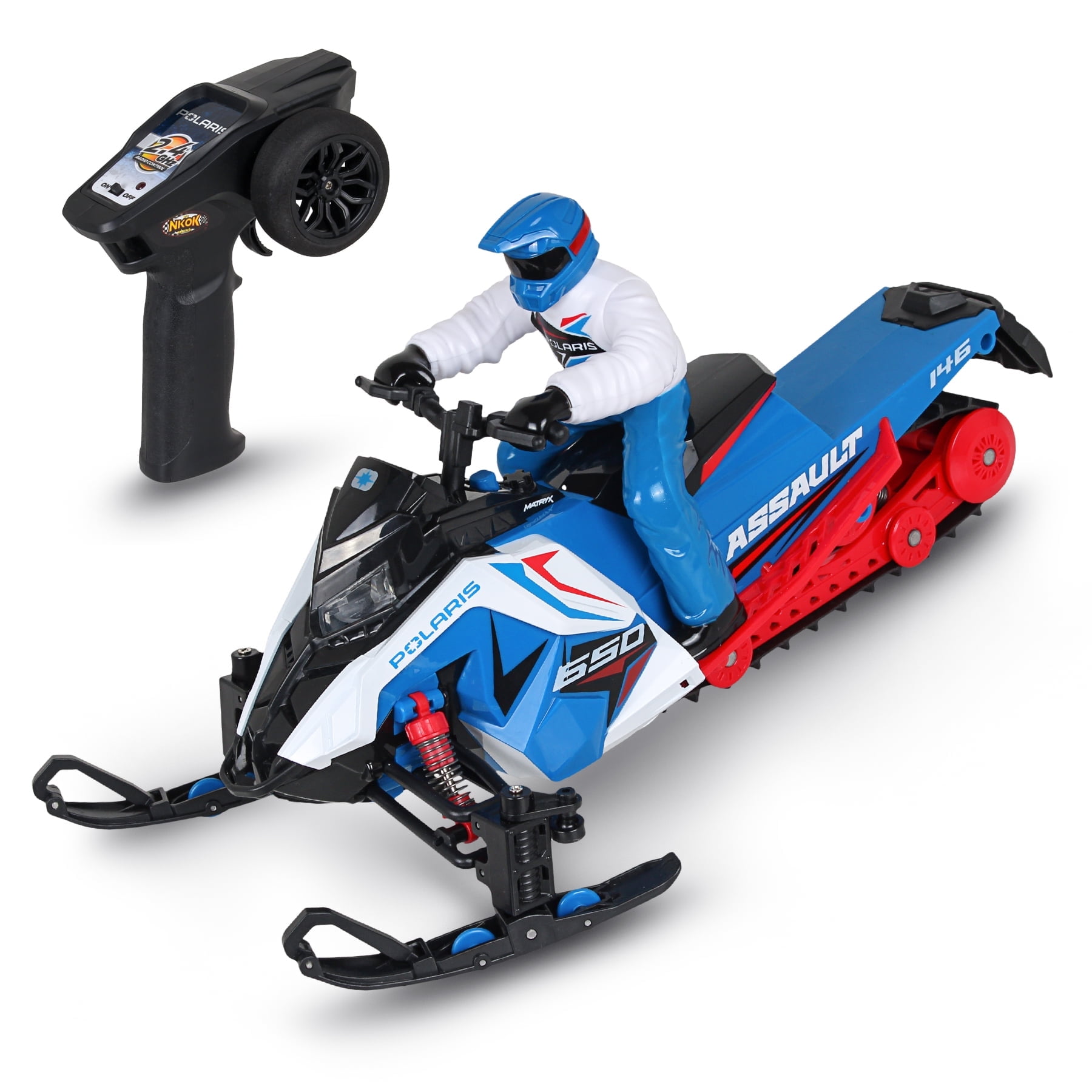 Polaris RC Snowmobile Switchback Assault, 2.4GHz Blue w/ Red, RTR, Full ...