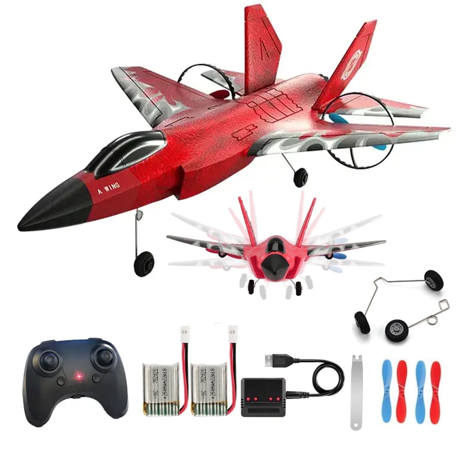 2.4GHz RC Airplane, 2 Channels Remote Control Plane Jet Fighter RC ...