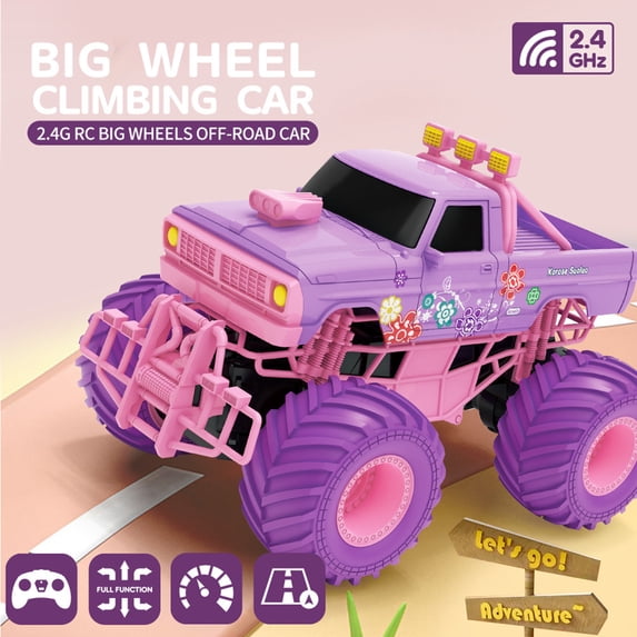 2.4GHz Remote Control Car Toy Big Wheels Rubber Tires Electric RC ...