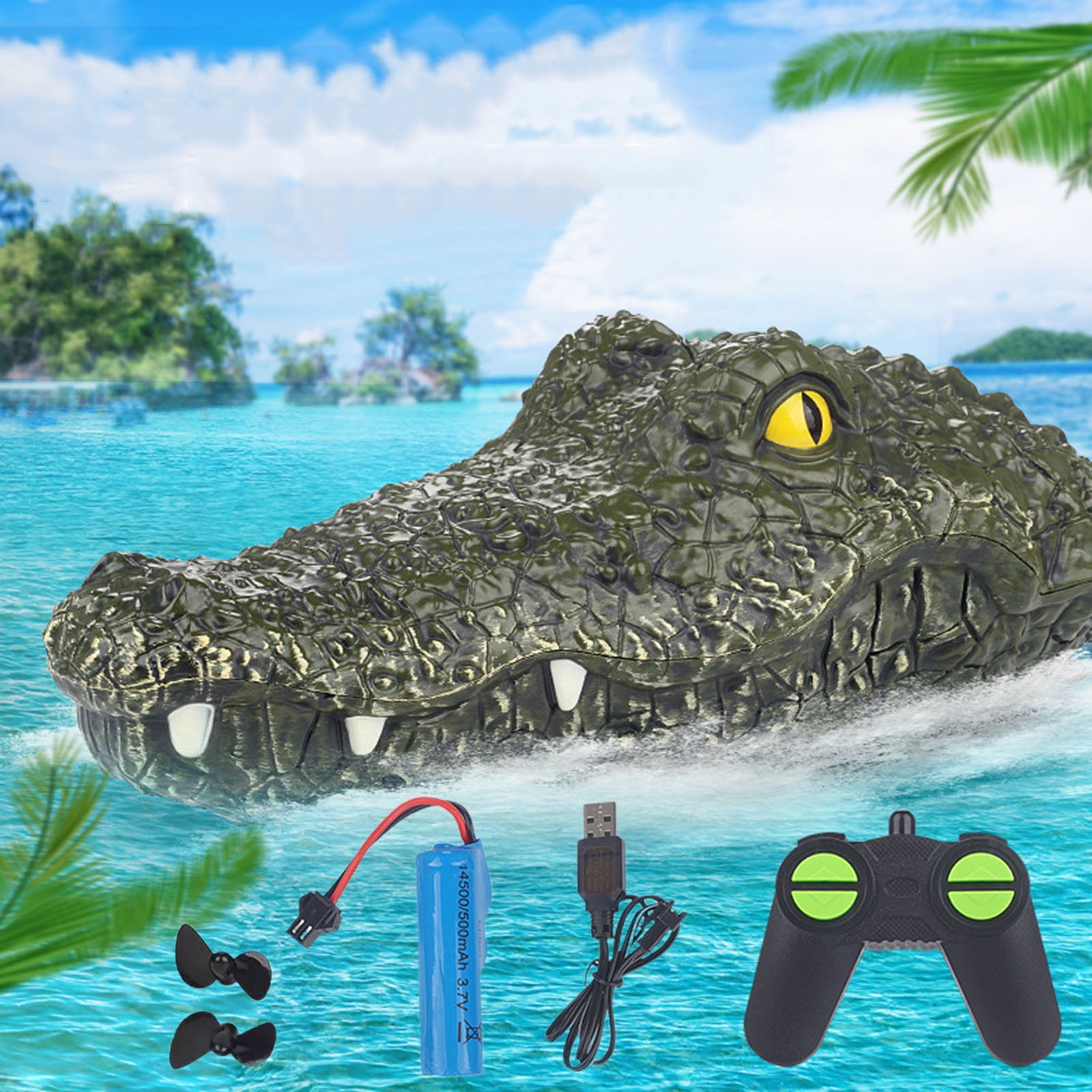 2.4GHz Remote Control Crocodile Head 4 Ways Summer Outdoor Pool Lake ...