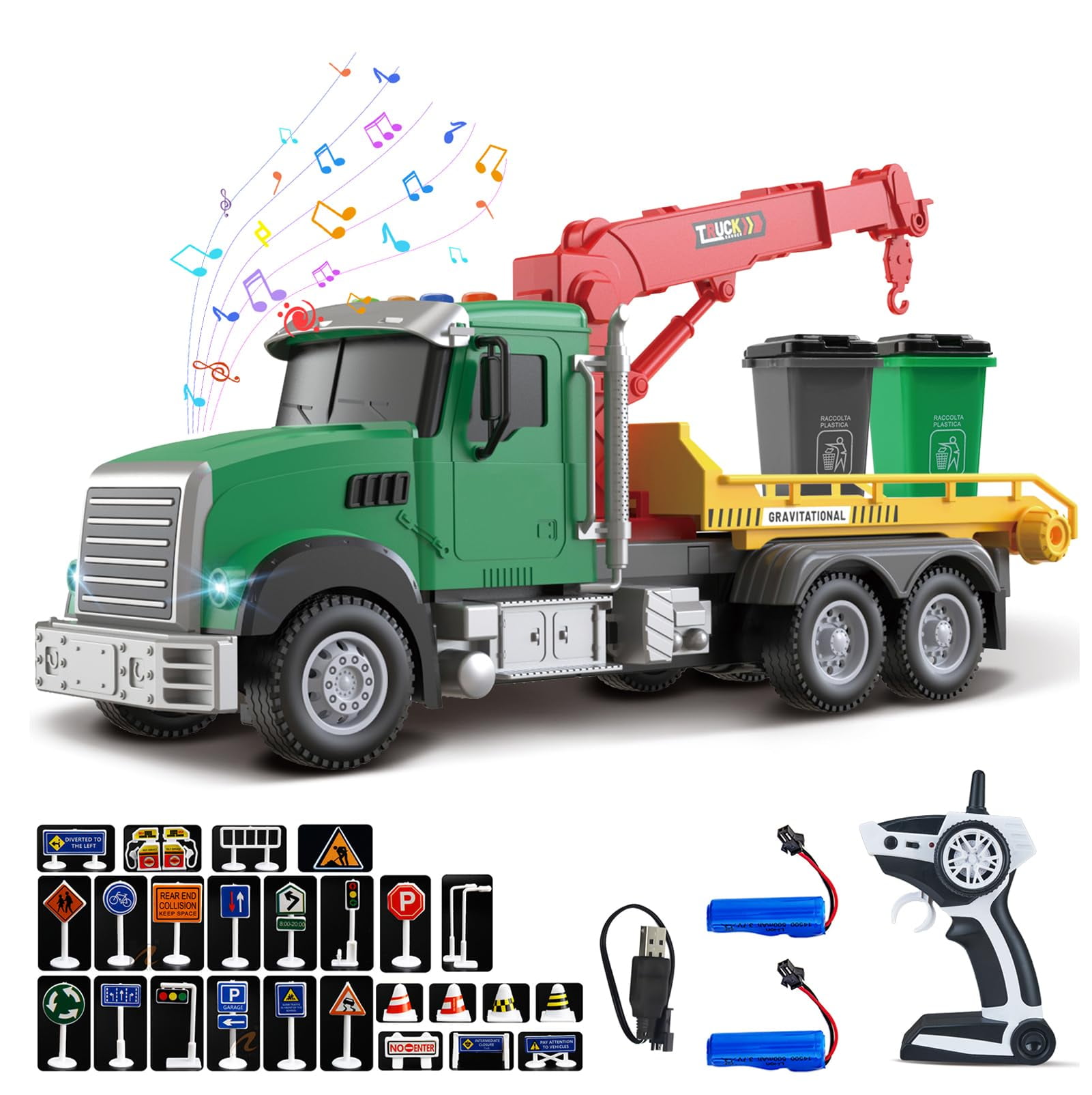 2.4GHz Remote Control Garbage Truck - RC Trash Truck 2 Loader Trash ...