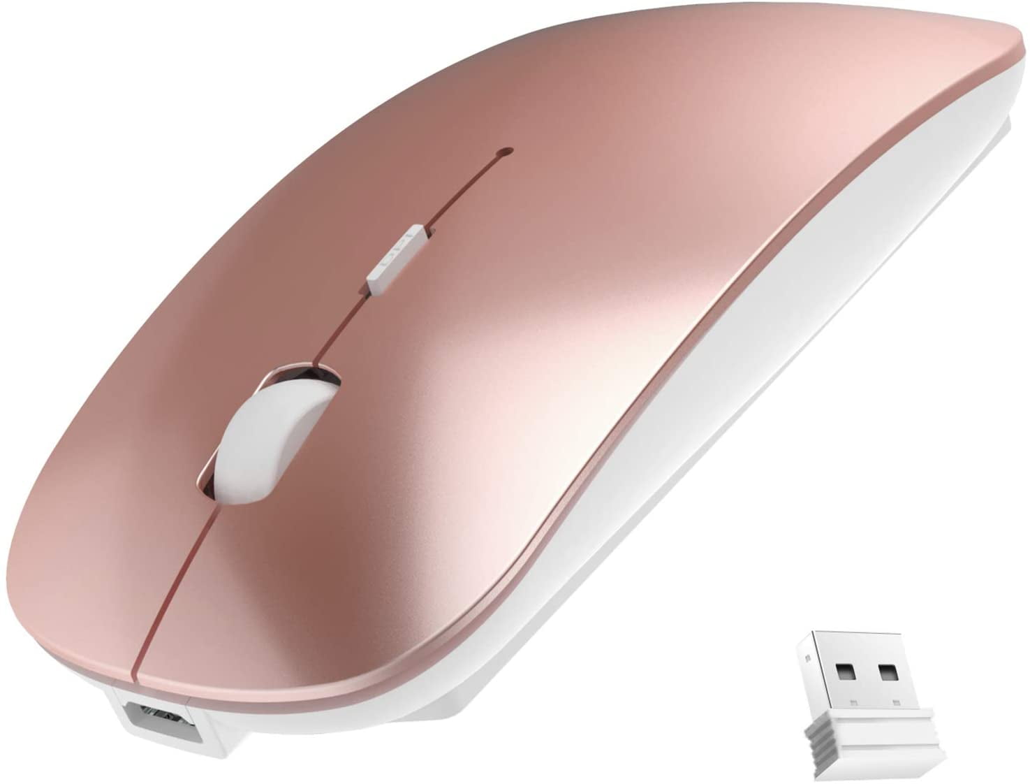 2.4GHz Wireless Bluetooth Mouse, Dual Mode Slim Rechargeable Wireless ...