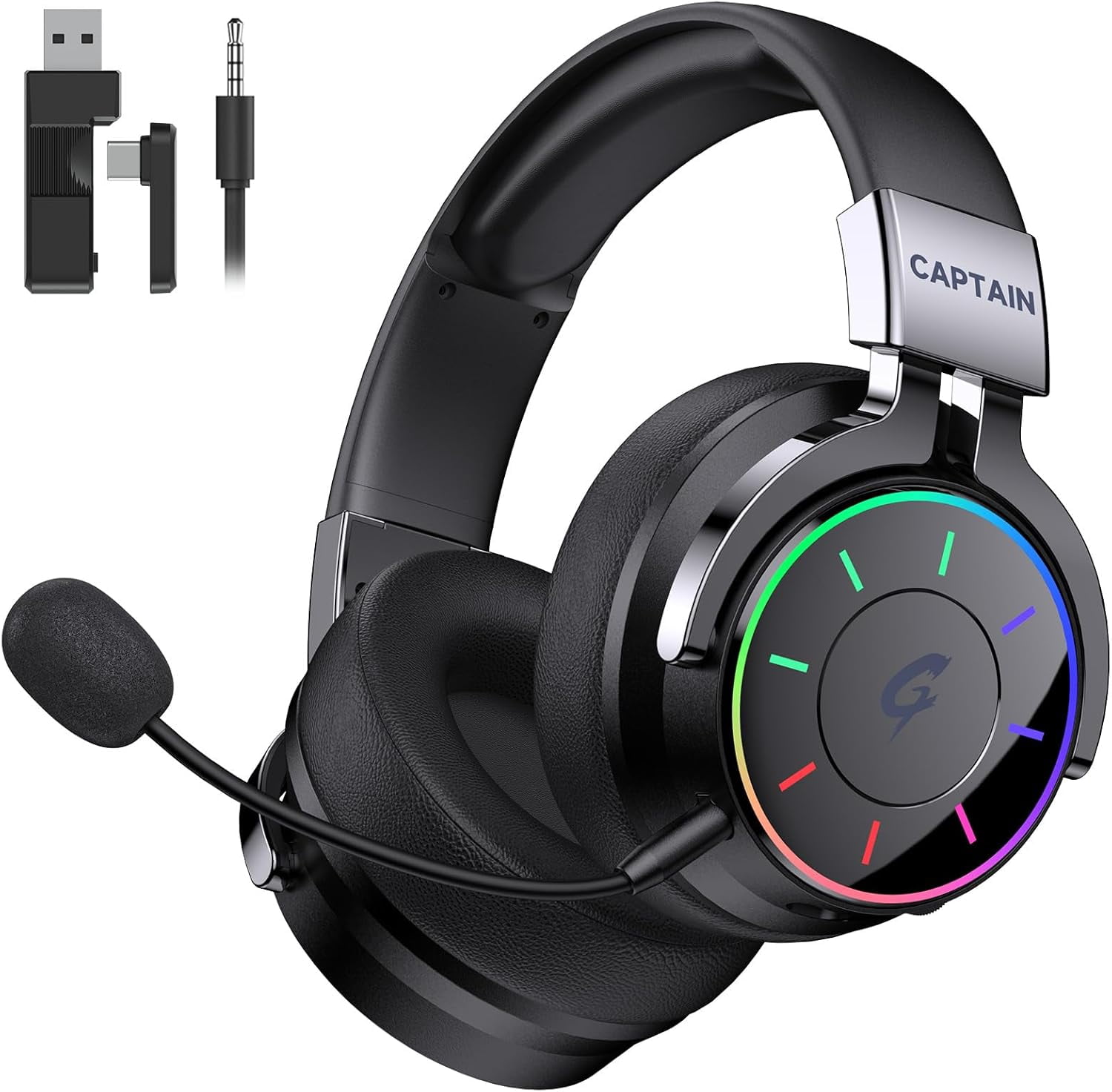 2.4GHz Wireless Gaming Headset for PS5, PC, PS4 - RGB Light Gaming ...