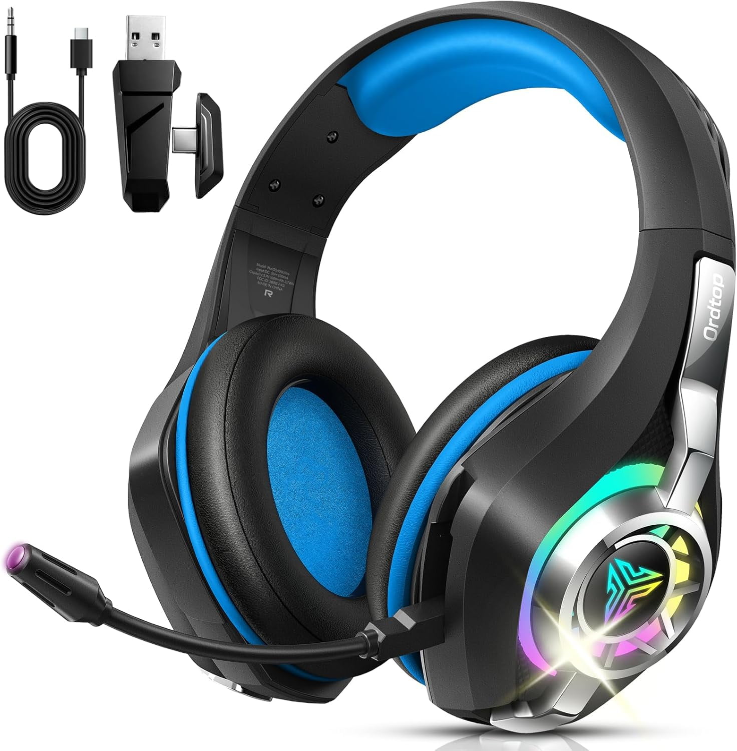 2.4GHz Wireless Gaming Headsets for PS5/PS4/Switch, 2026 RGB Noise ...