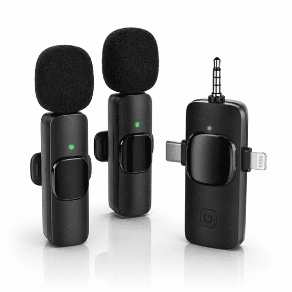 2.4GHz Wireless Lavalier Microphone,Portable Mini Mic with High-Quality ...