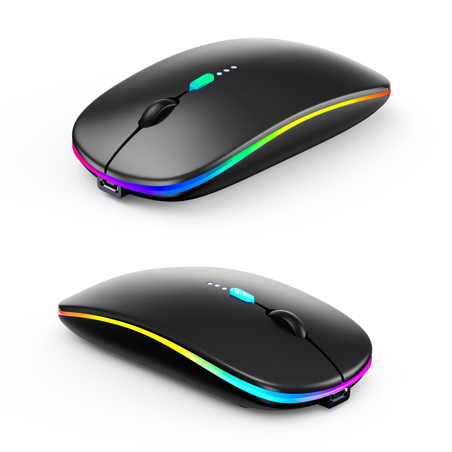 2.4GHz Wireless Optical Mouse USB Rechargeable RGB LED Gaming Mice For ...