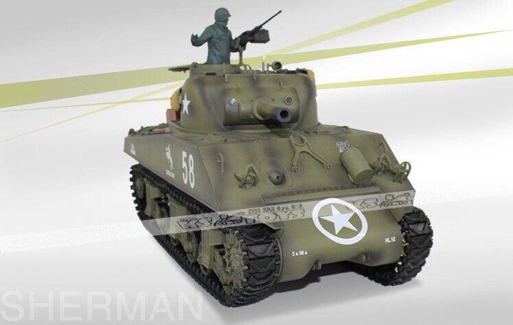2.4Ghz 7.0v 1/16 US M4A3 Sherman 105mm Howitzer Battle Tank w/Smoke ...