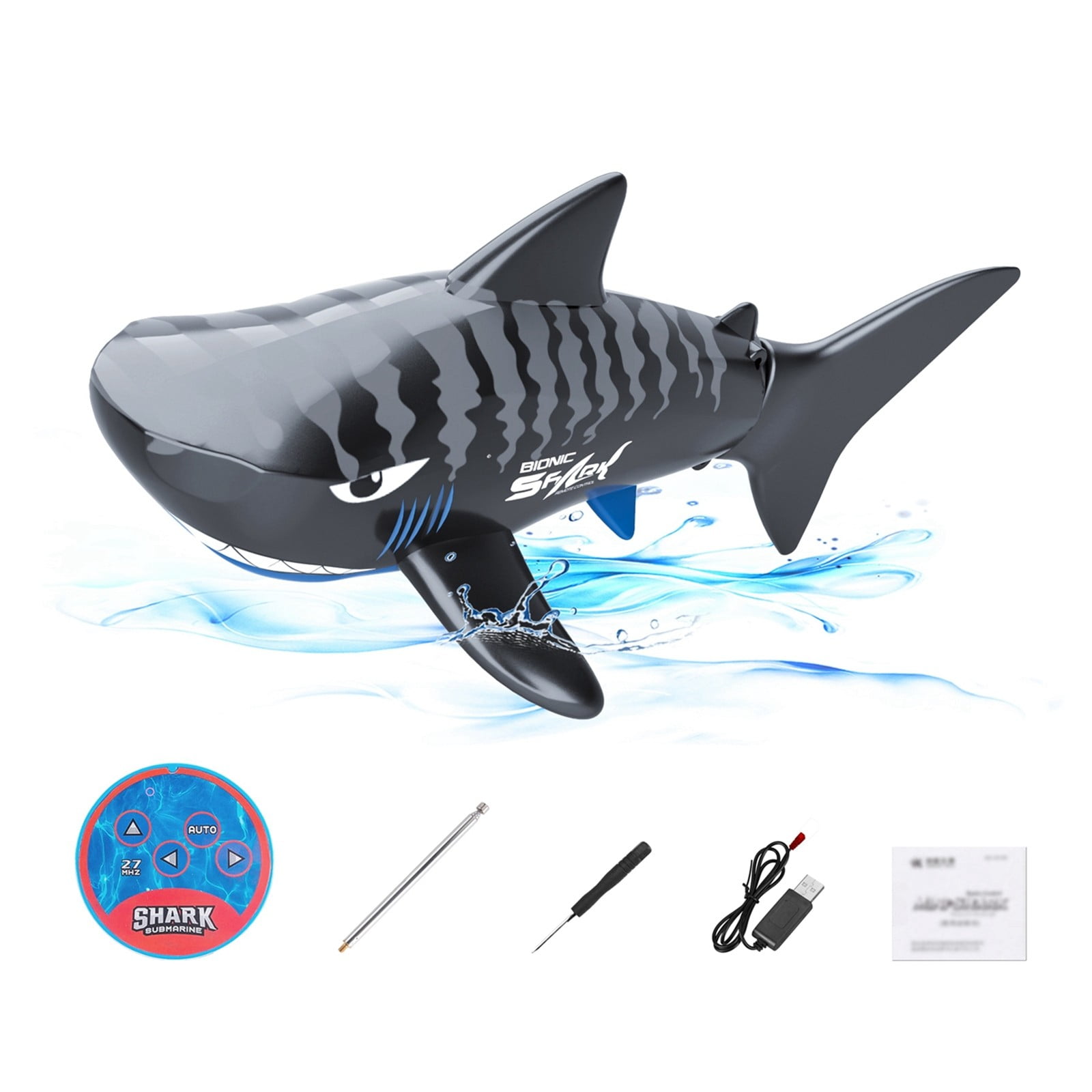 2.4Ghz Remote Control Shark Toys for Boys Kids, High Simulation Shark ...