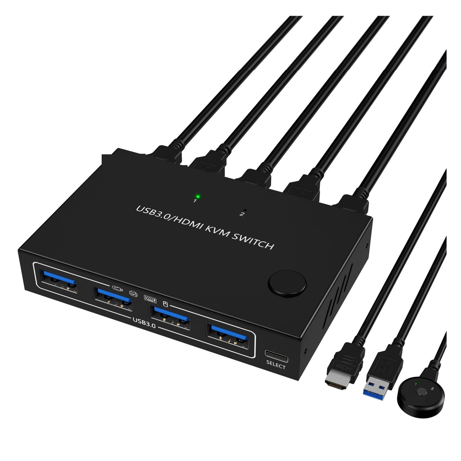 2/4In-1Out USB 3.0/4K@60Hz KVM Switch Box For 2 PC Sharing Keyboard ...