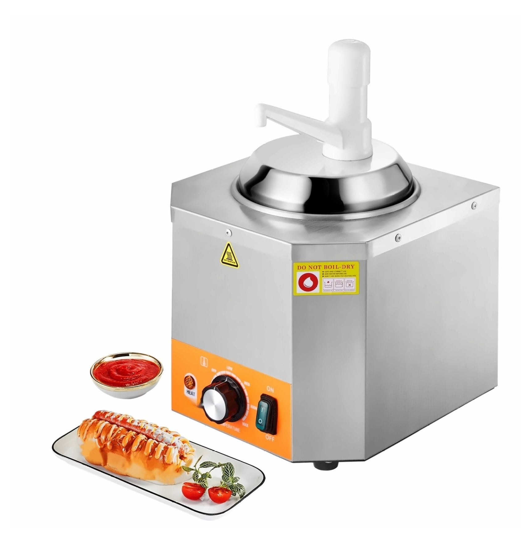 2.4L Electric Cheese Dispenser Warmer with Pump - Hot Fudge & Sauce ...