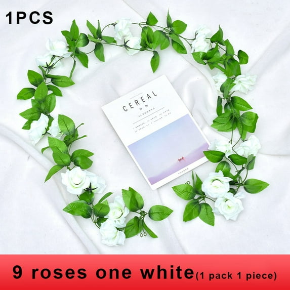 2.4M Artificial Rose Vine Christmas Garland For Home Decoration ...