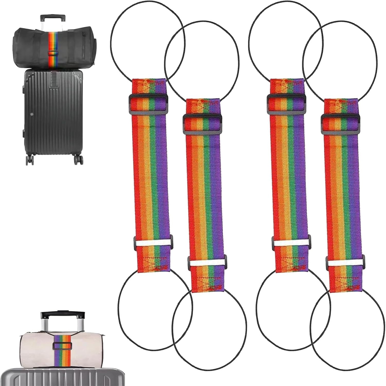 2/4PCS Multi Use Strong Adjustable Luggage Connector Straps, Secure ...