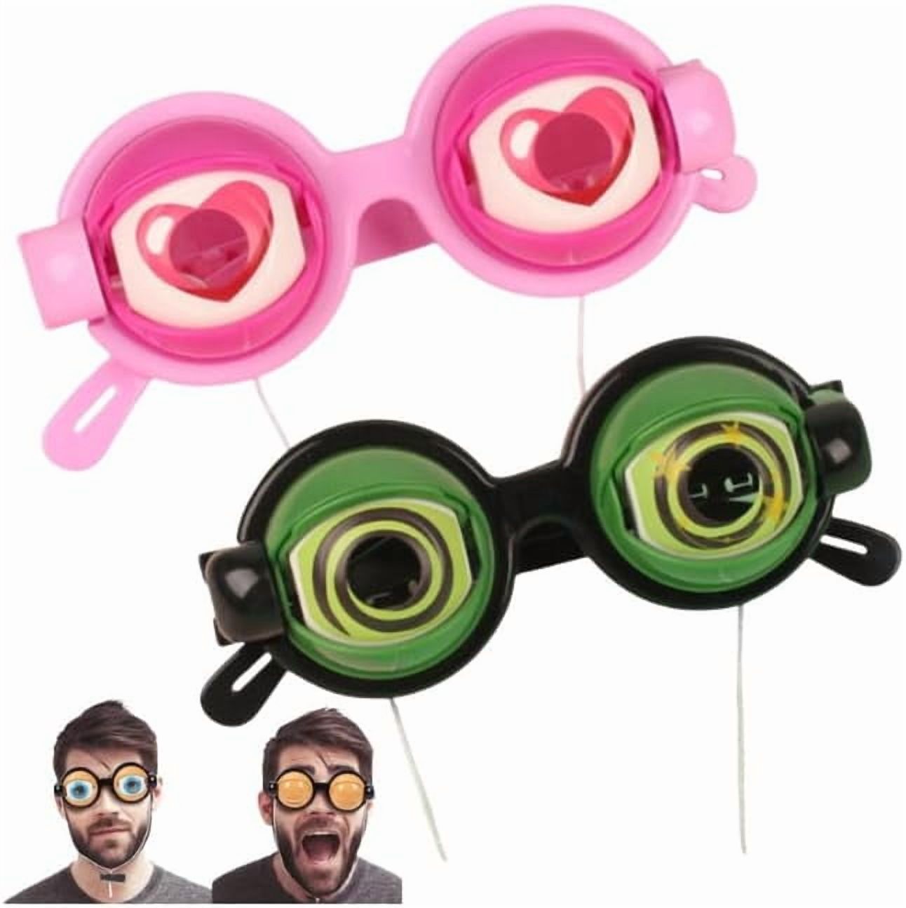 2/4PCS Winking Glasses, Kinetic Crazy Eyes Glasses, Googly blinking Eye ...