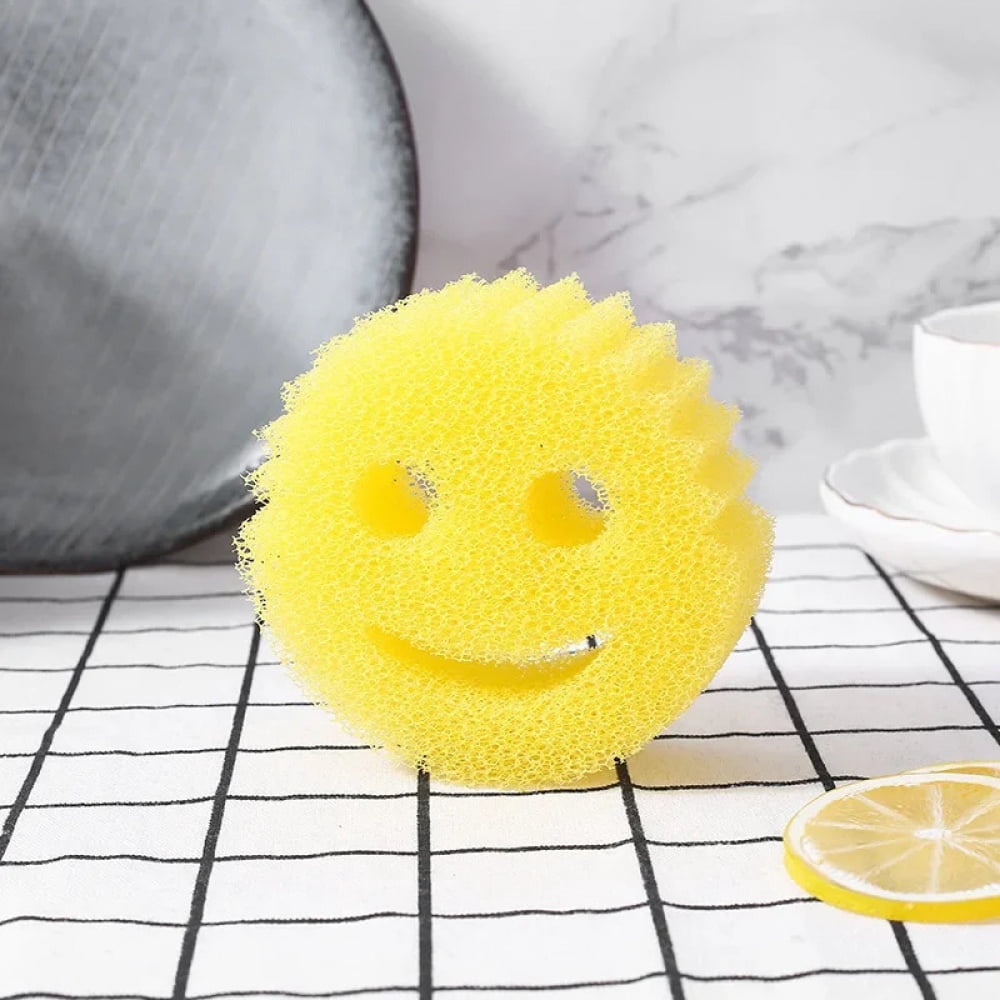 2/4PCS smiling face Dishwashing Sponge Cloth Strong Scouring Pad ...