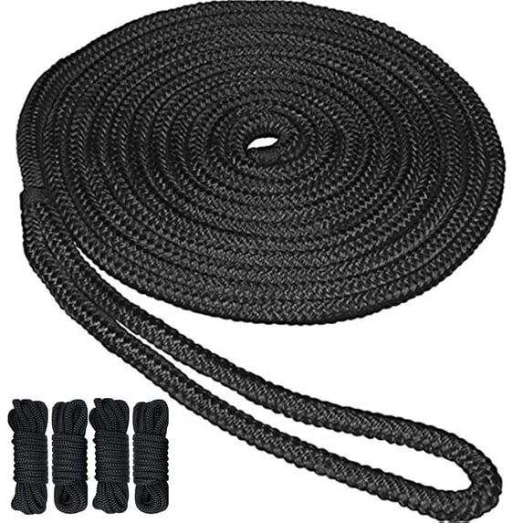 2/4Packs Double Braided Nylon Dock Lines Rope Marine Mooring Rope 3/8 1 ...