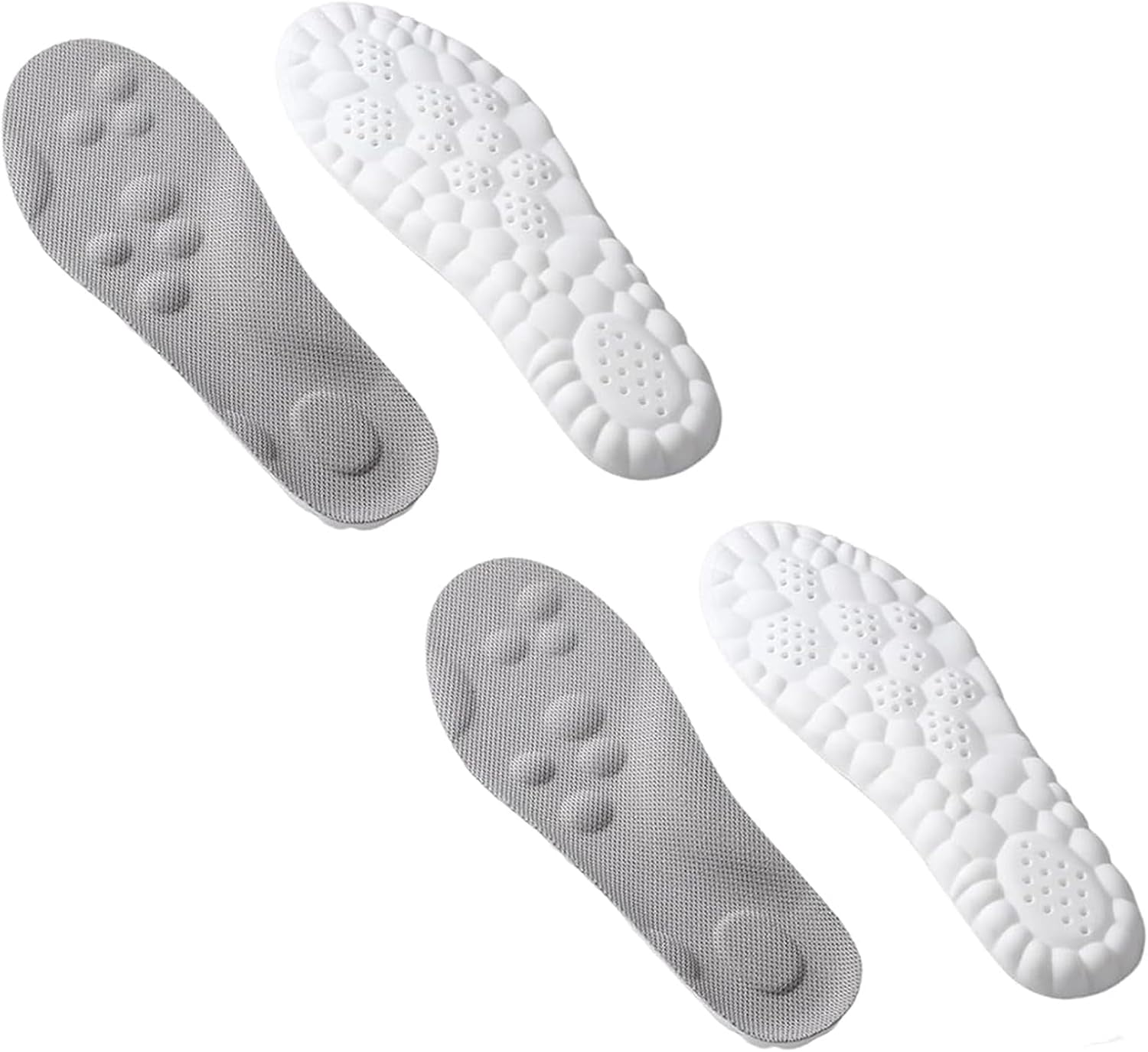 2/4Pairs Footstr Insoles, Breathable Soft Foam Shoe Insole, 4D Elastic ...