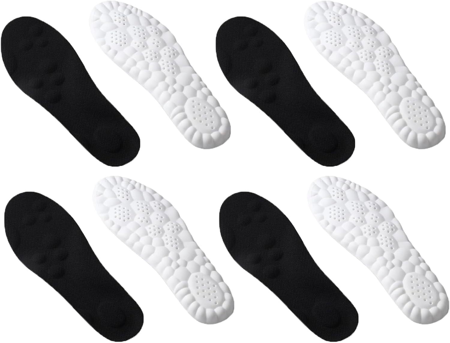 2/4Pairs Footstr Insoles, Breathable Soft Foam Shoe Insole, 4D Elastic ...