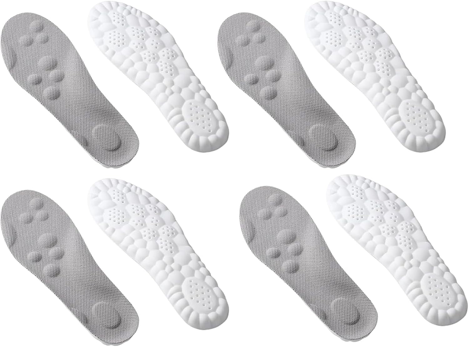 2/4Pairs Footstr Insoles, Breathable Soft Foam Shoe Insole, 4D Elastic ...