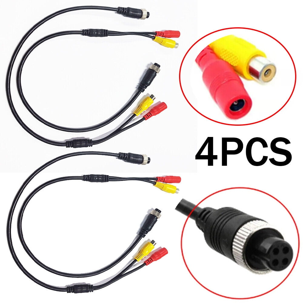2/4Pcs 4 Pin FeMale to RCA Adapter Cable Converter for Car Backup ...