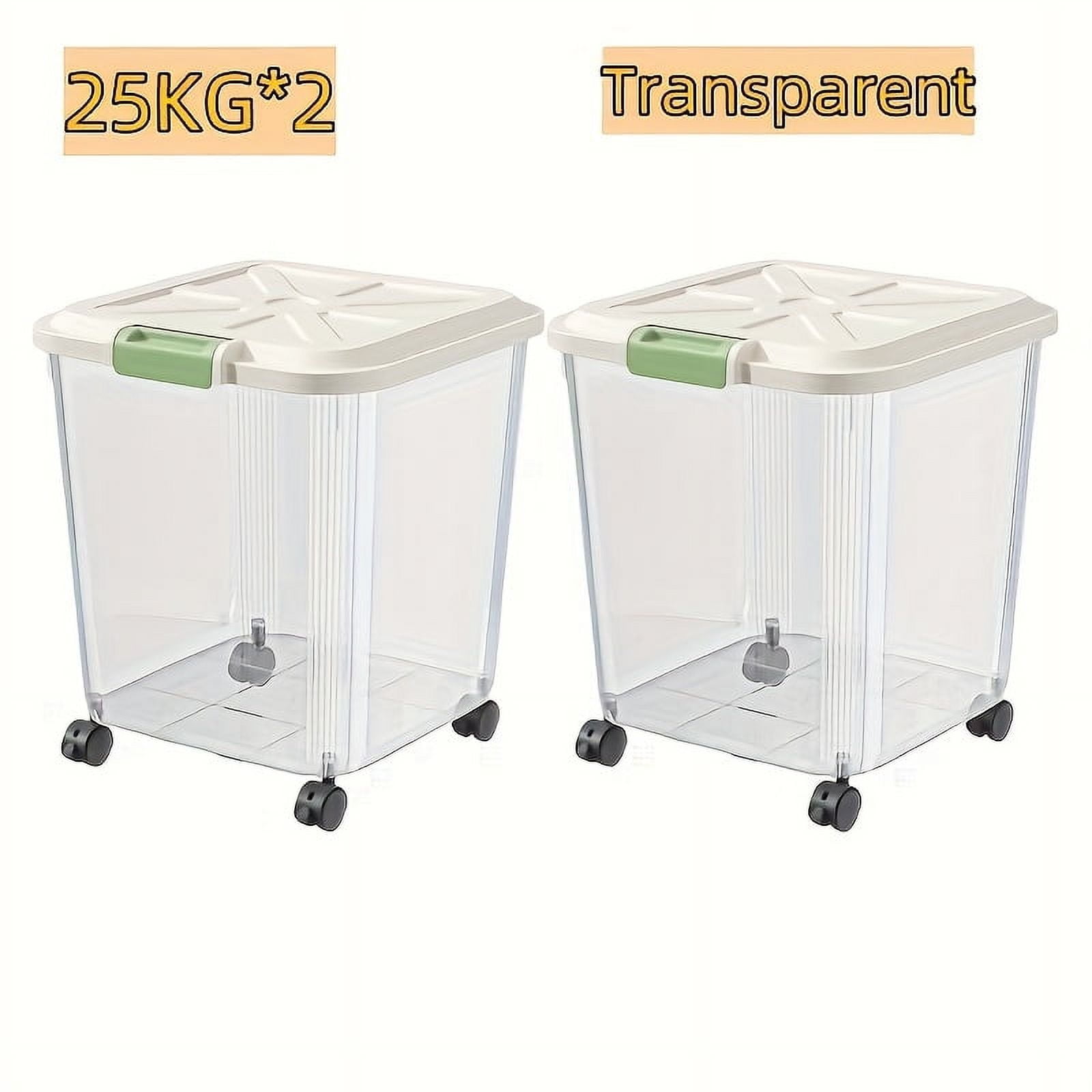 2/4Pcs Large Capacity Rice Storage Box with Lid Sealed Transparent Rice ...