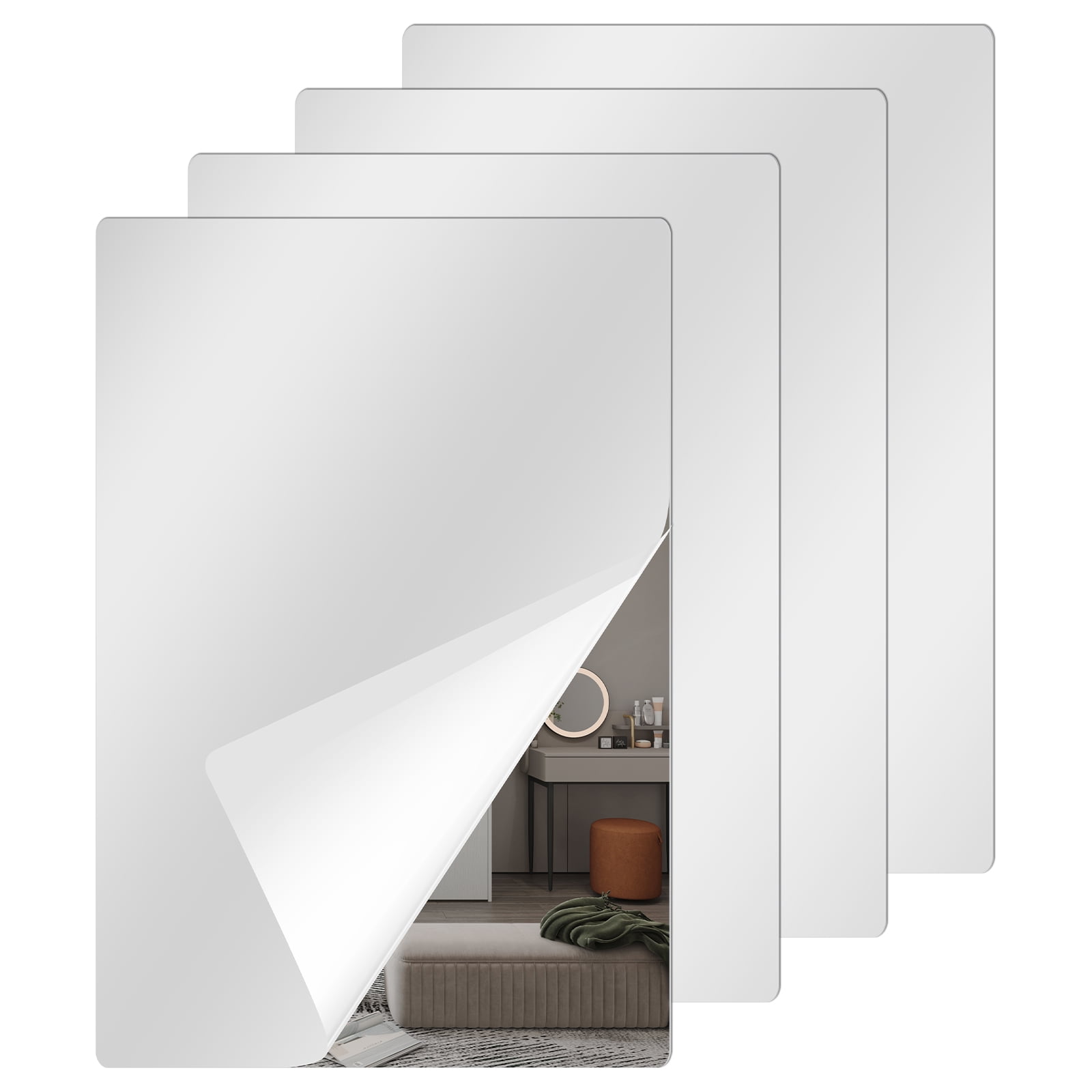 2/4Pcs Magnetic Locker Mirror Acrylic Magnetic Mirror Versatile ...