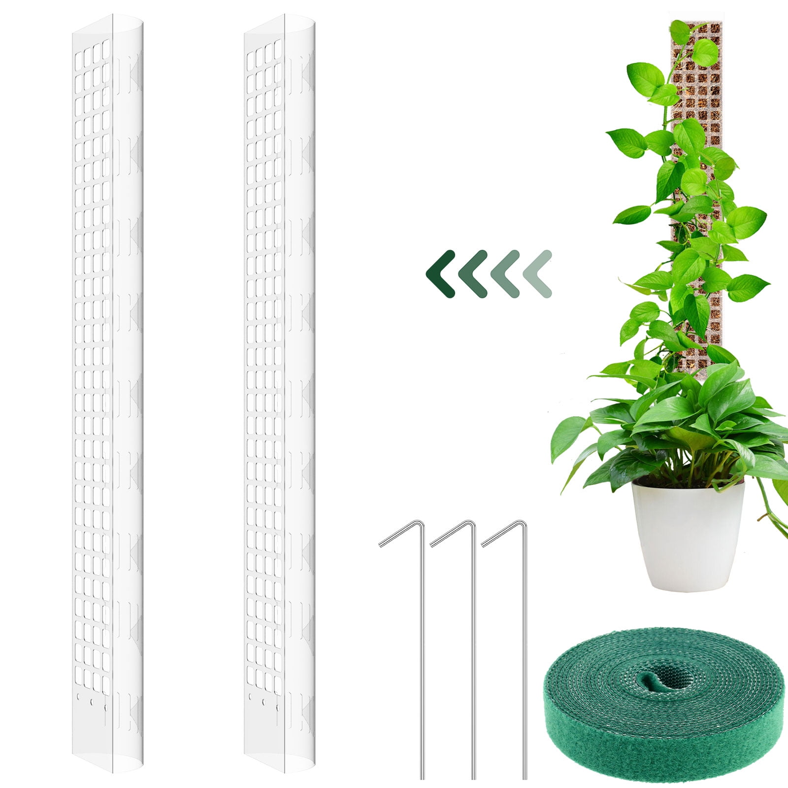 2/4Pcs Plastic Moss Poles 23.6 Inch Plant Climbing Pole Adjustable ...