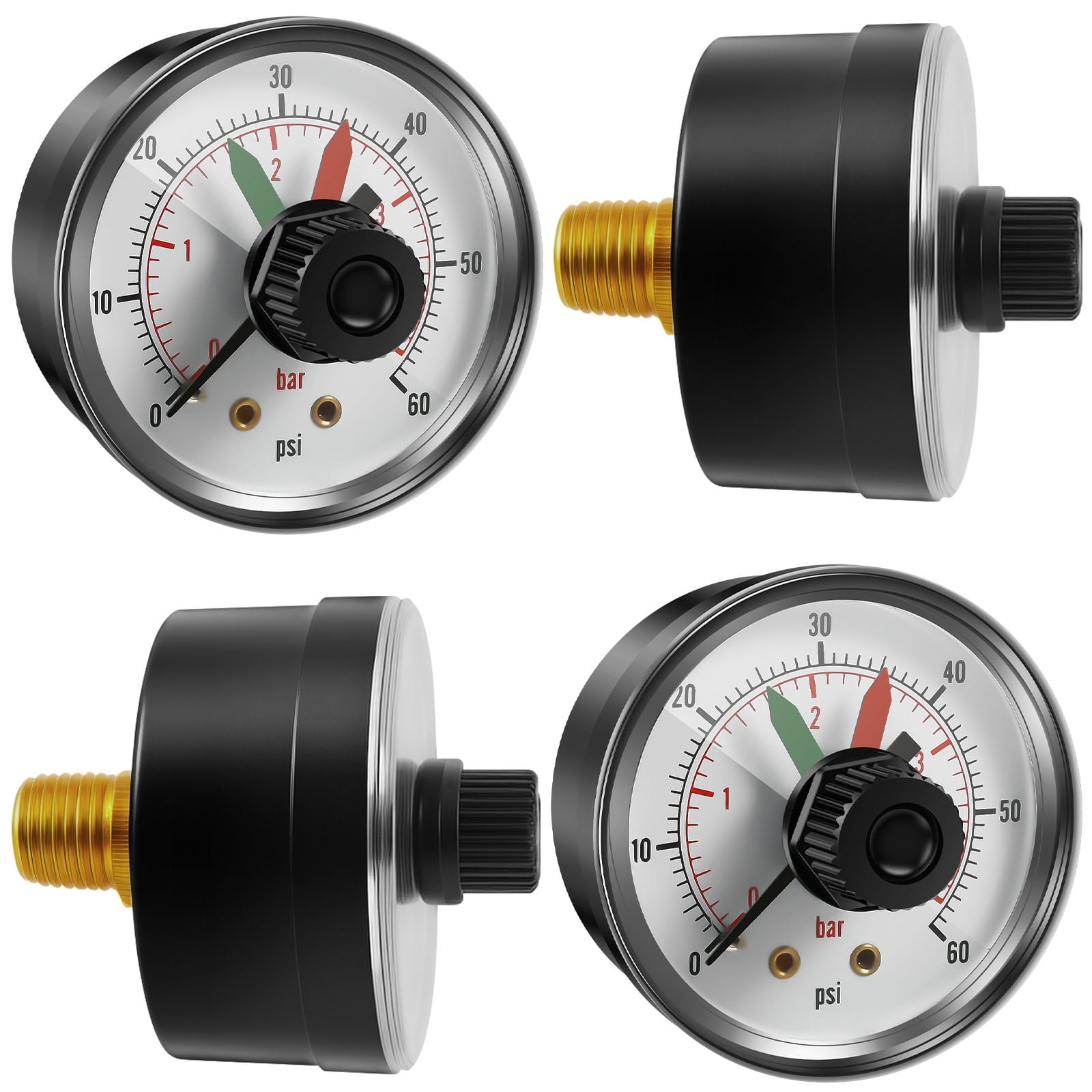 2/4Pcs Pool Filter Pressure Gauge 0 to 60Psi 2inch Dial Accurate Water ...