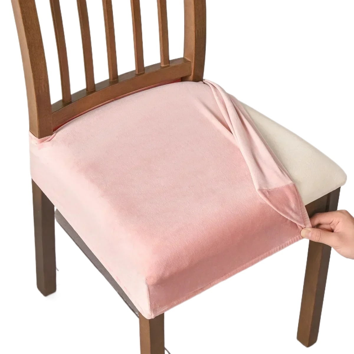 2/4Pcs Velvet Dining Chair Cover Elastic Chairs Slipcovers Solid Color ...