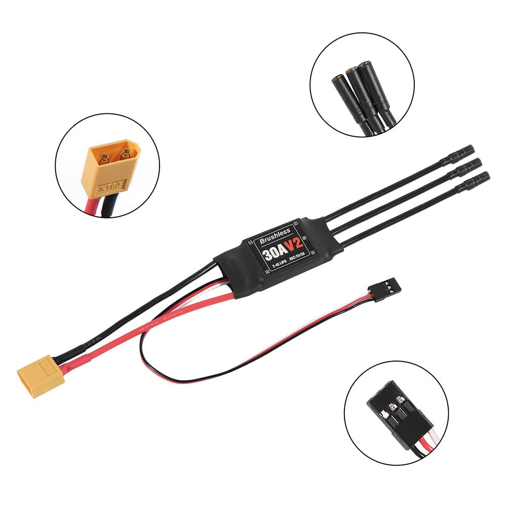 2-4S Brushless 30A Esc With 5V2A Ubec: Smooth Throttle Control For Rc ...
