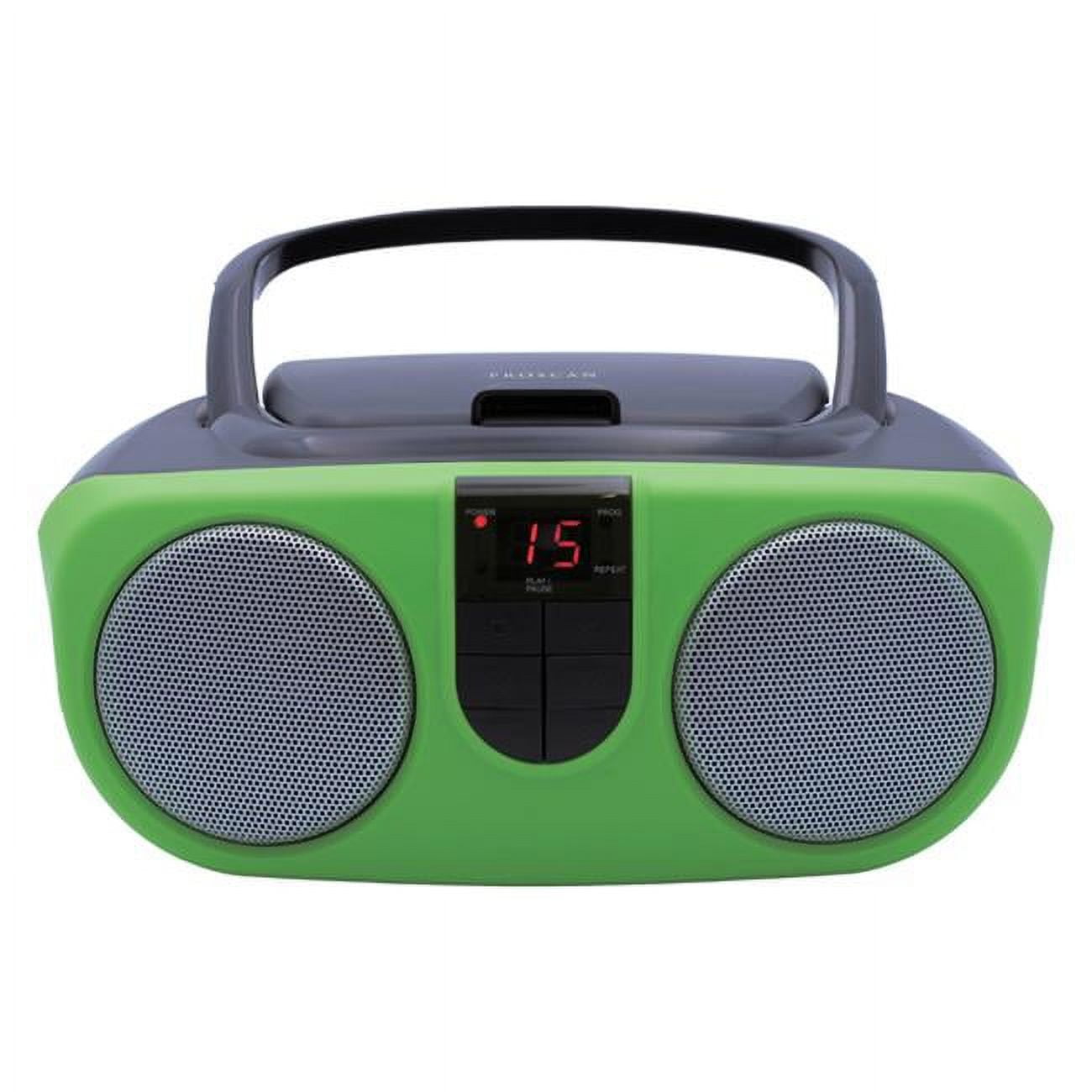 2.4W-RMS Portable CD Boom Box with AM-FM Radio, Green - Walmart.com