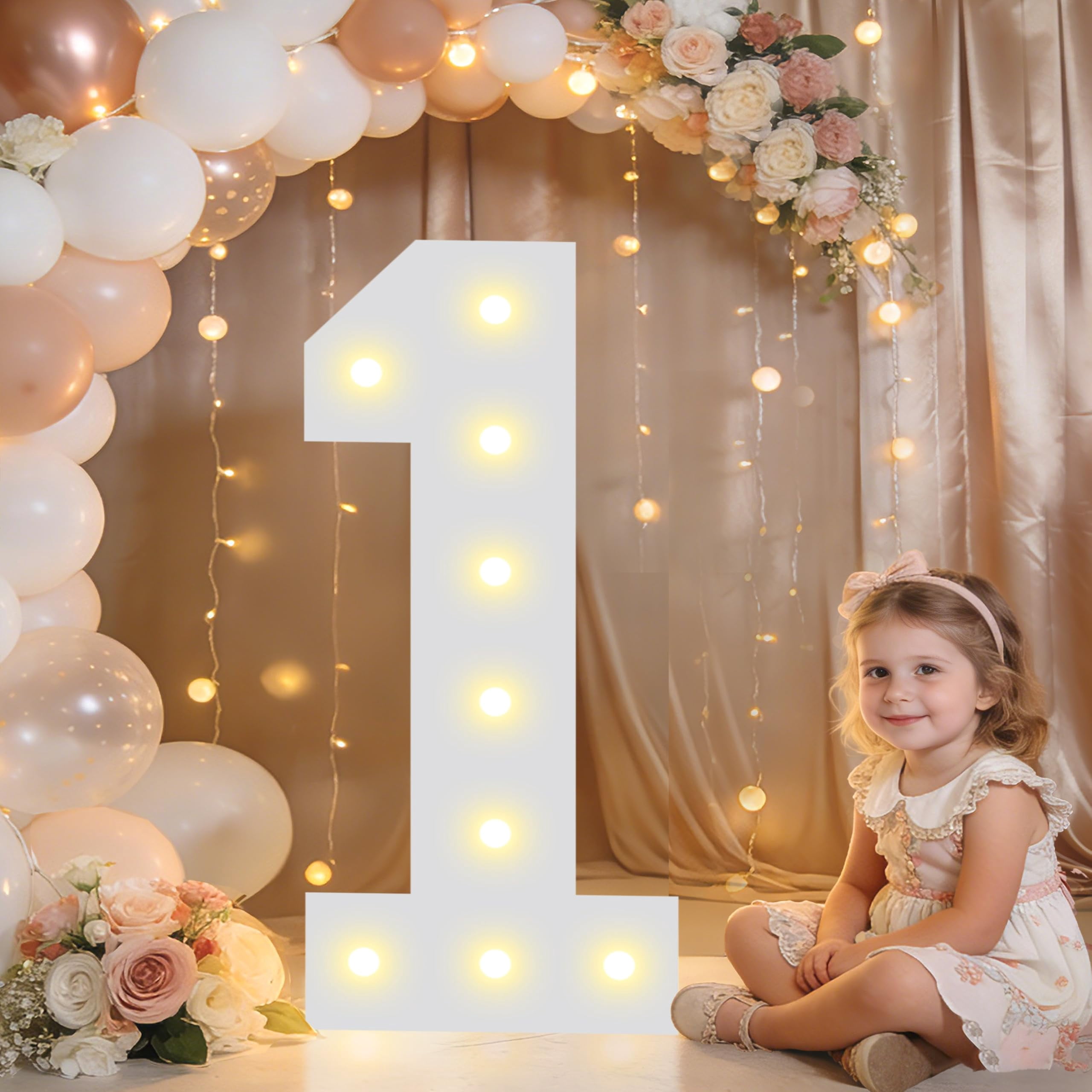 2.4ft Light Up Marquee Number Party Decoration Sign - Walmart.com