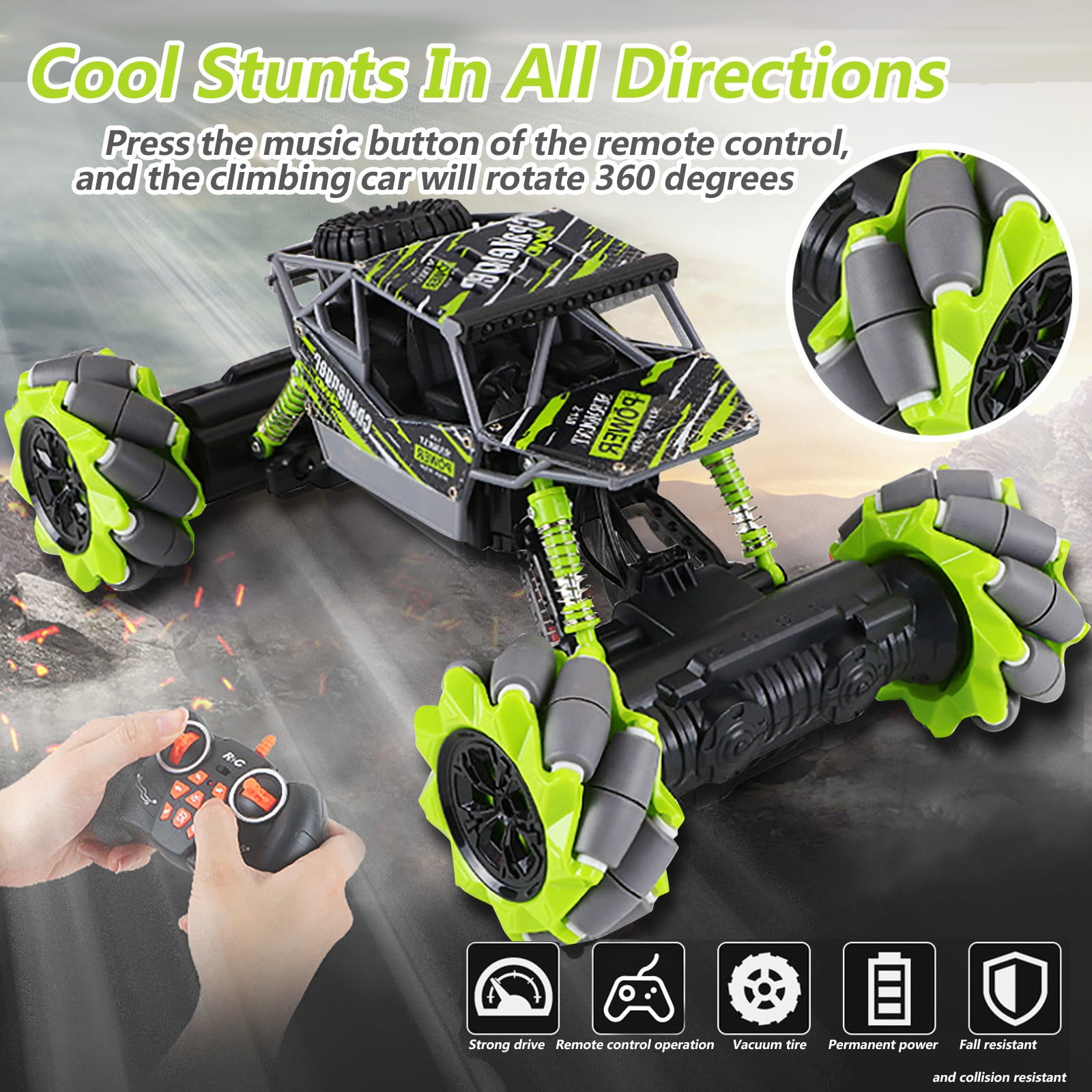 2.4g Remote Control 4wd 360 Degree Directional Dance Stunt PVC Climbing ...