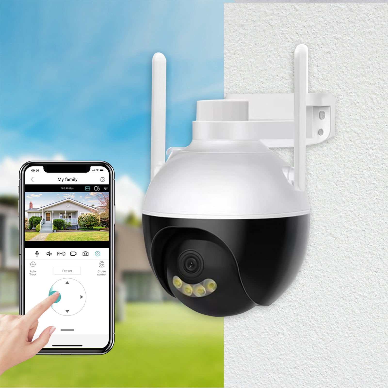 2.4g Wifi Panoramic Outdoor Surveillance Camera, 2mp Hd Night Vision ...