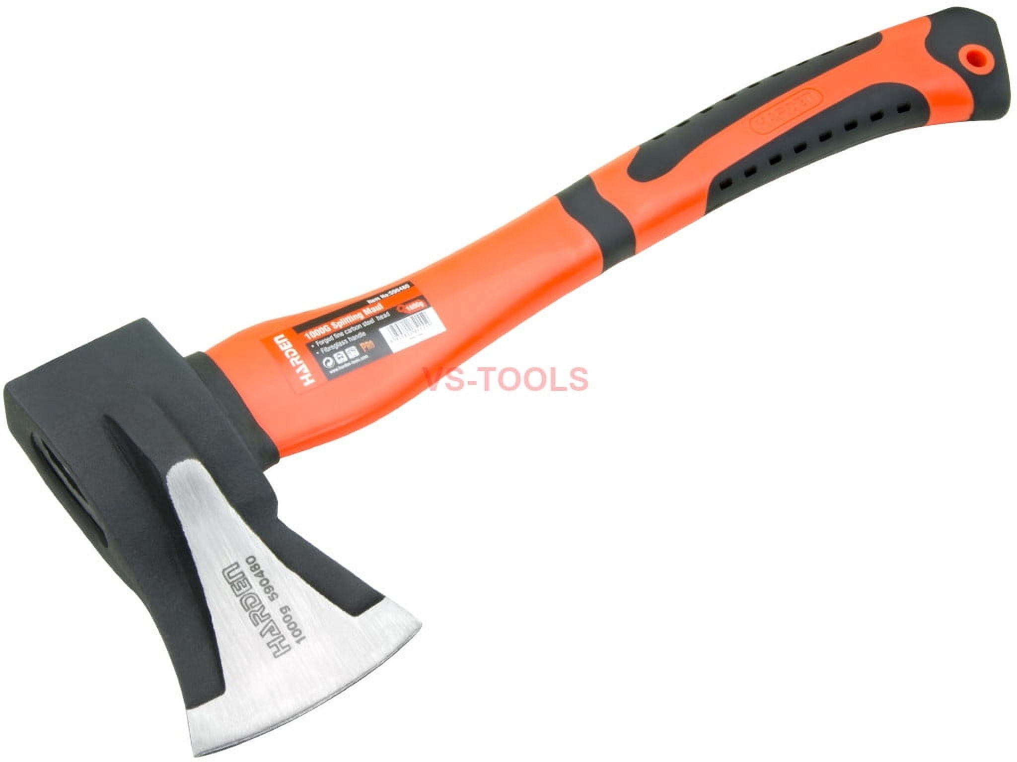 2.4lbs 17in Wood Logs Splitting Maul 1000g Axe with Fiberglass Handle ...