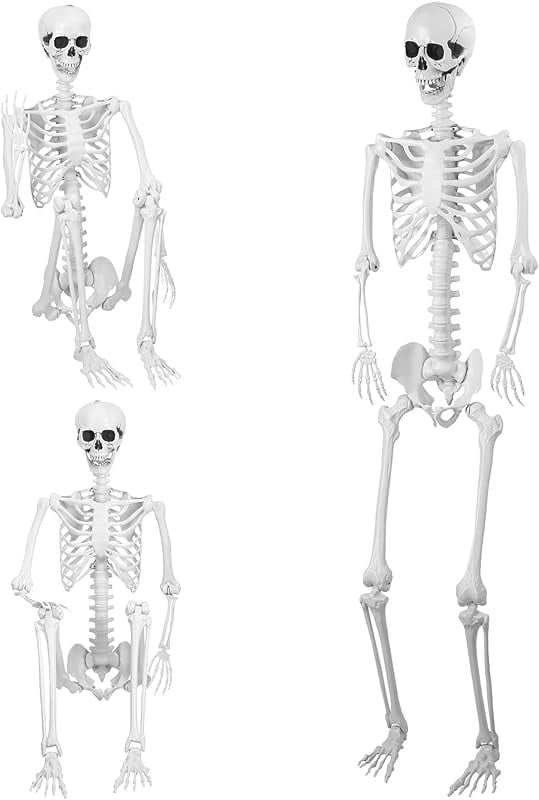 2.4m/7.8ft Giant Posable Skeleton, Life-Size Halloween Decoration with ...