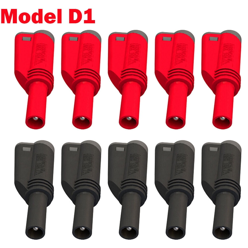 2/4mm Shrouded Fully Insulated Stackable Banana Male Plug Connector USA ...