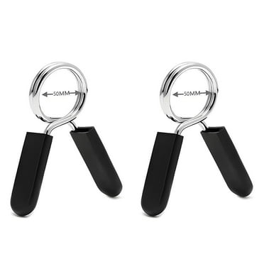 Olympic Barbell 2-inch Spring Clips Collar Clamp Pair Spring 3 Cycle ...