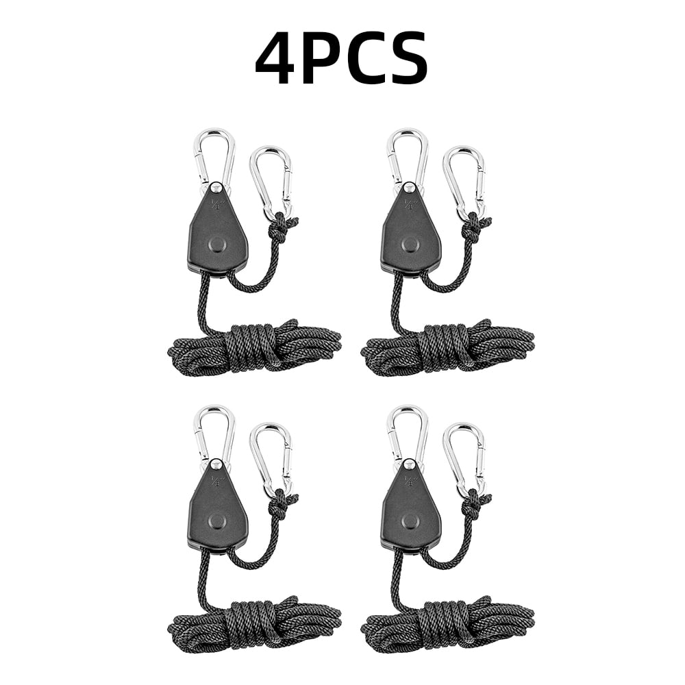 2/4pcs Adjustable 8inch Pulley Hook Camping Tent Tie Down Rope ...
