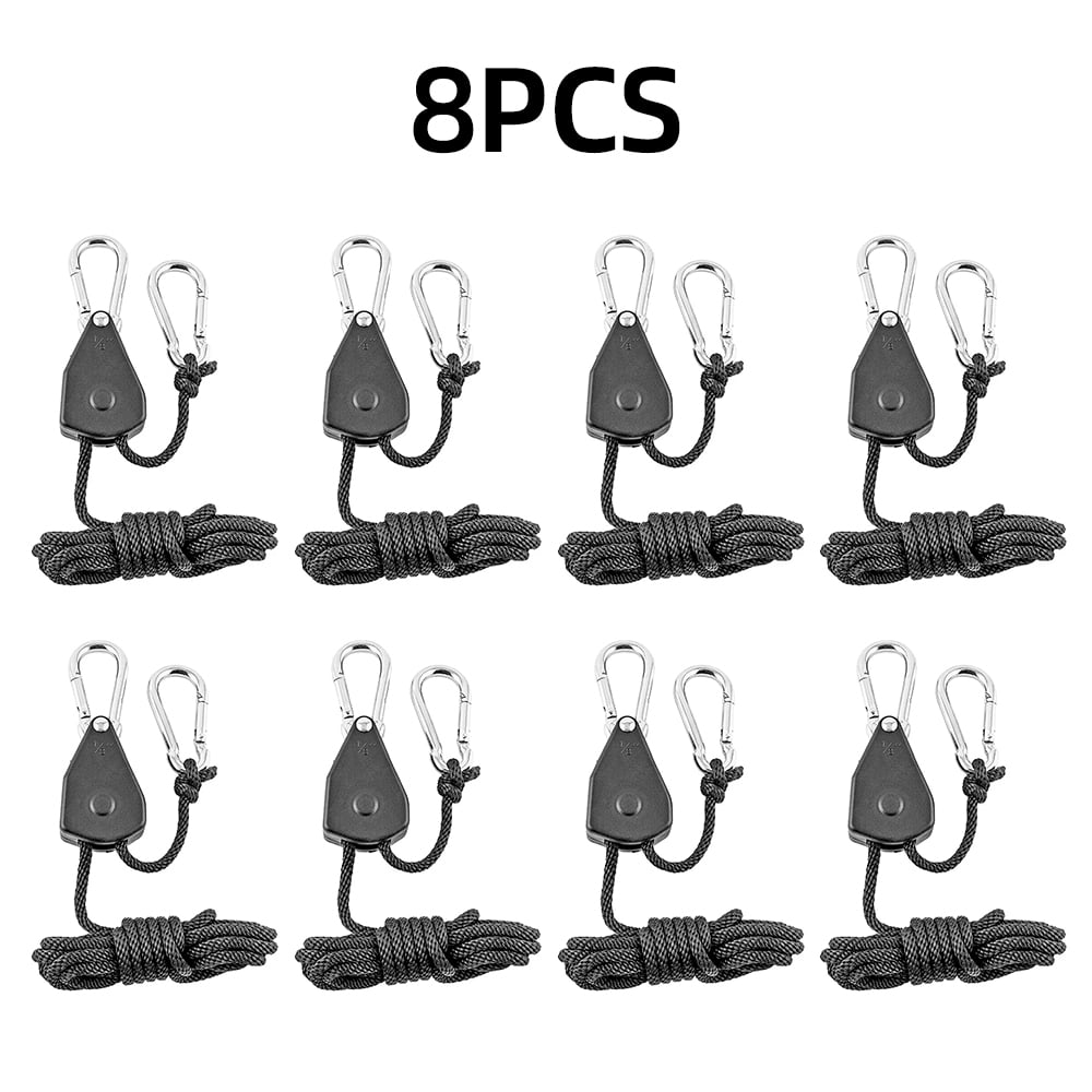 2/4pcs Adjustable 8inch Pulley Hook Camping Tent Tie Down Rope ...