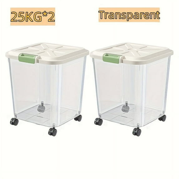 2/4pcs Rice Storage Box with Lid - Sealed Transparent Rice Dispenser ...