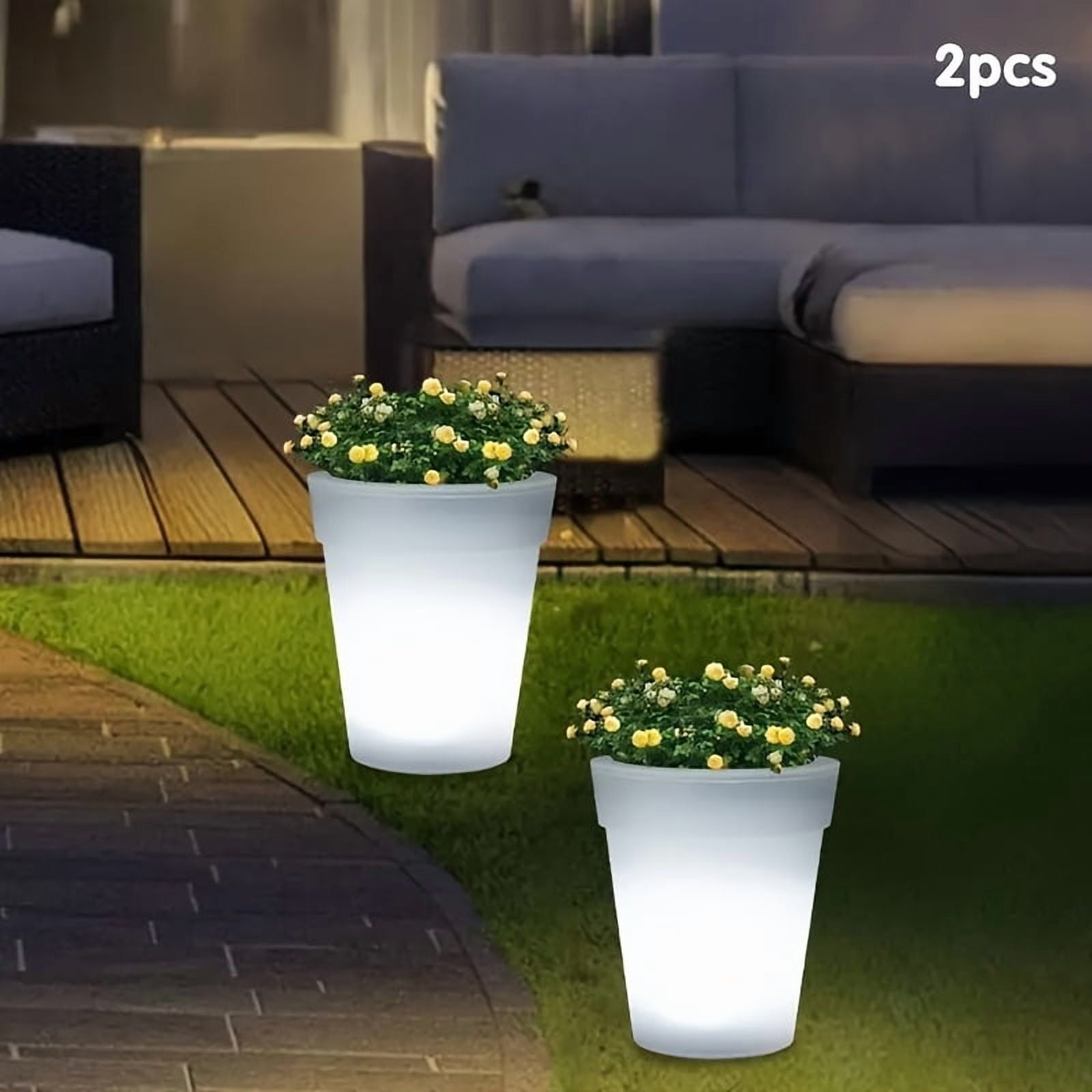 2/4pcs Solar Flower Pot Light | Multi-Functional Indoor/Outdoor Decor ...