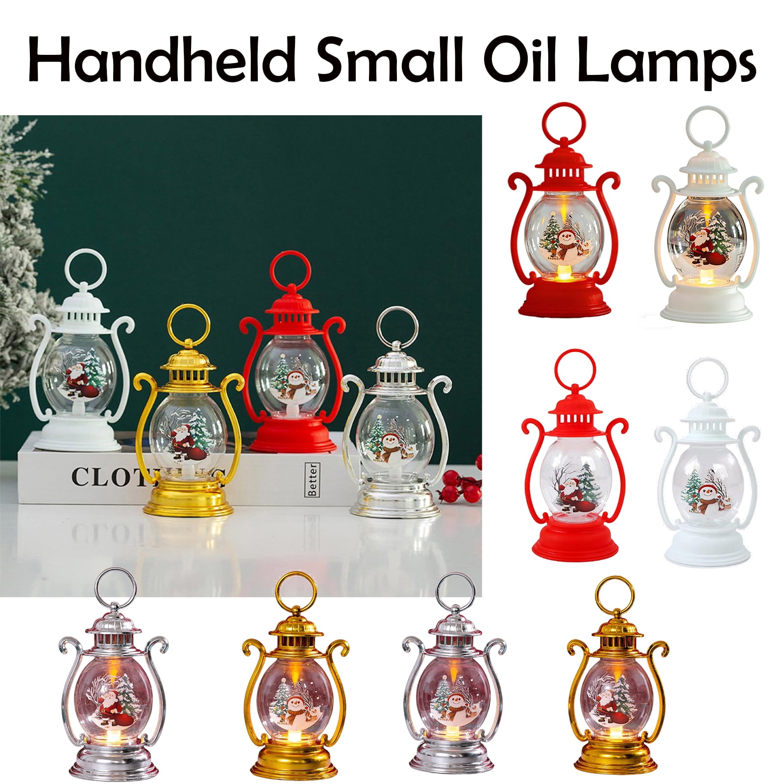 2.4x6.8 in Oil Lamp Christmas Decorations, Handheld Small Oil Lamps ...