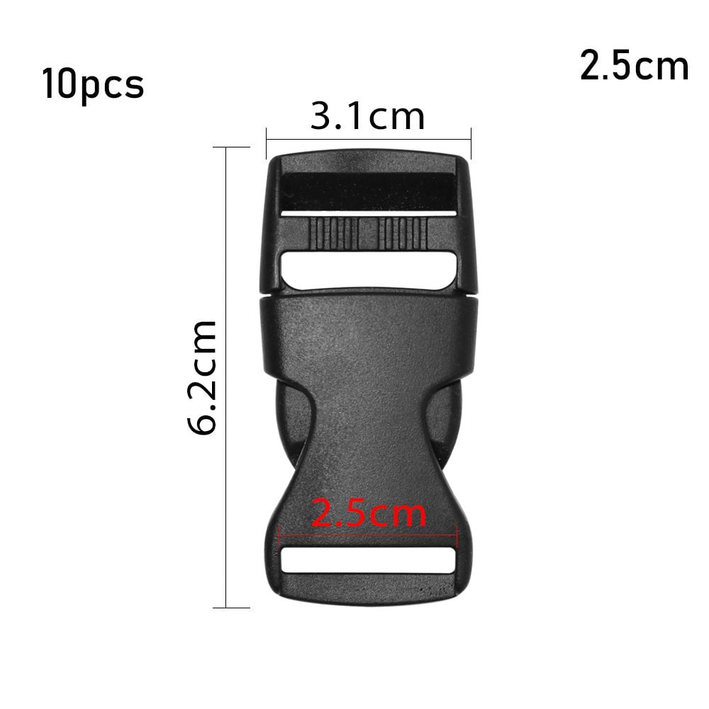 2/5/10/20/30 pcs Adjustable Hardware Dual Plastic Black Curved Buckle ...