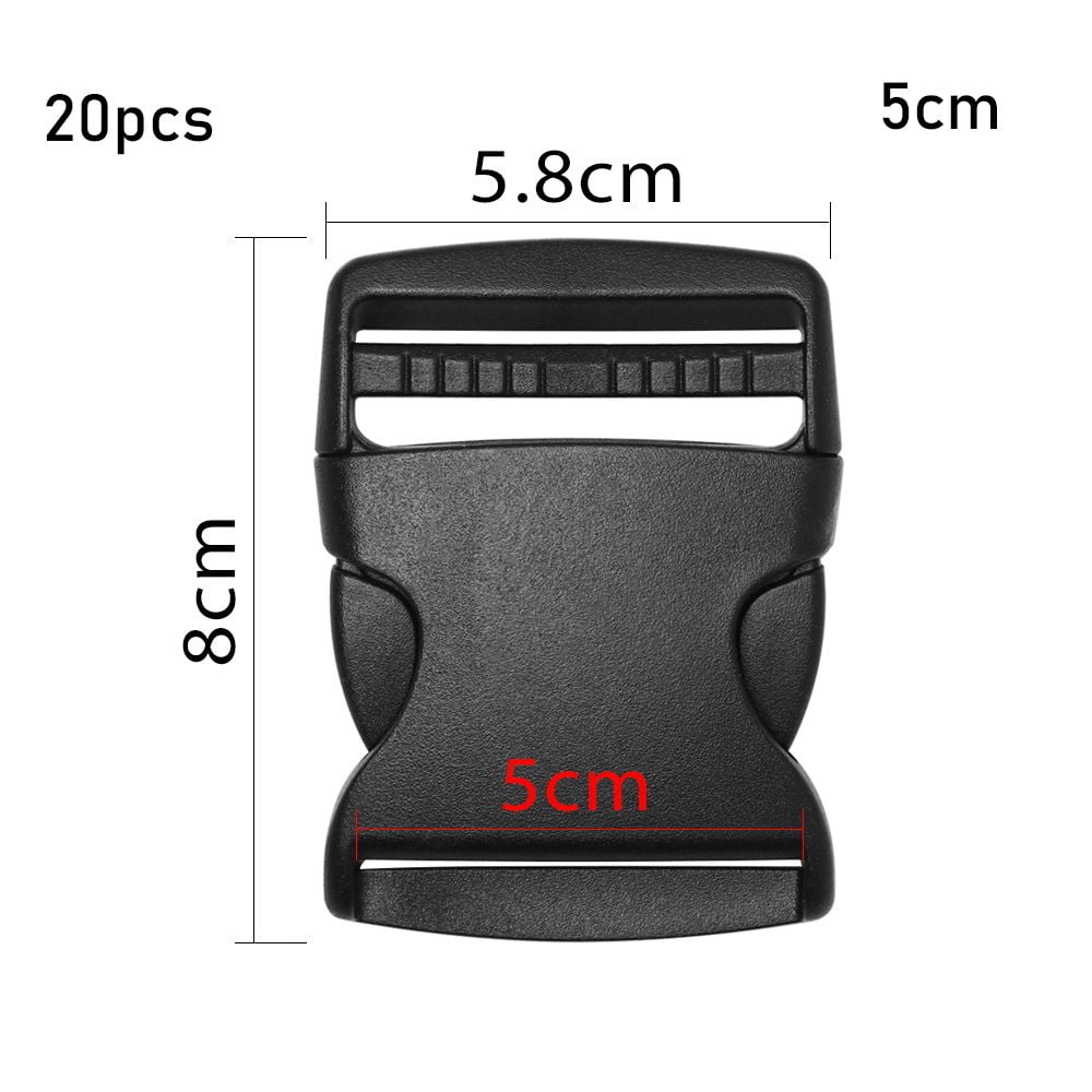 2/5/10/20/30 pcs Adjustable Hardware Dual Plastic Black Curved Buckle ...