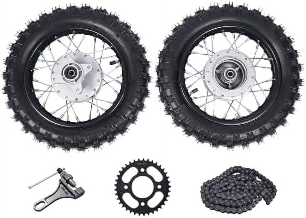 2.5-10 Front and Rear Wheel Tire Assembly with Chain & Sprocket forHonda CRF50 XR50 BBR KLX Dirt ...