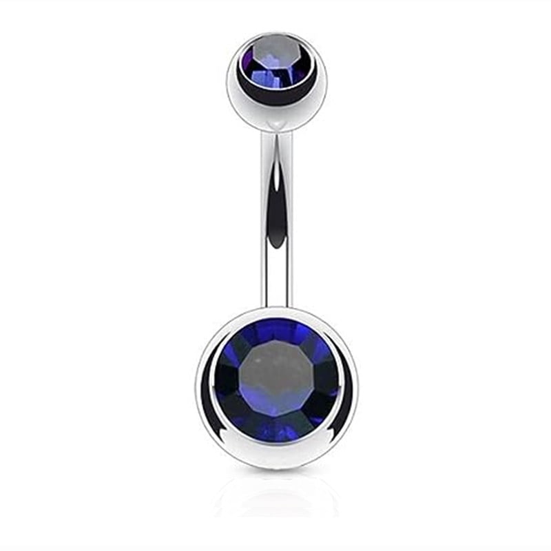 2/5/10PCS Crystal Belly Button Piercing Set Stainless Steel Zircon ...