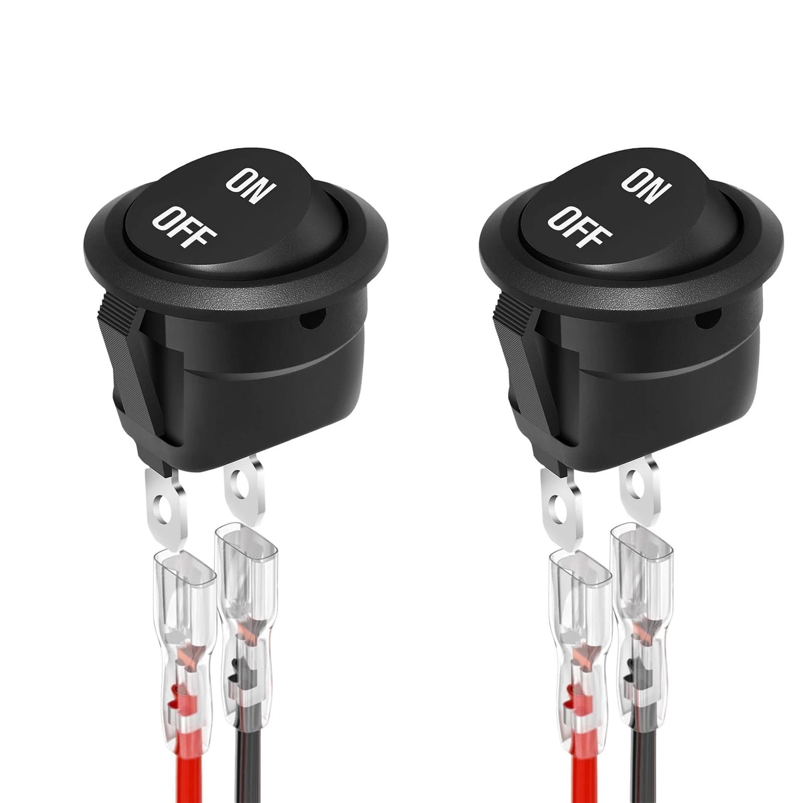 2/5/10Pcs 12V Round Rocker Switch ON/Off SPST 2Pin Toggle Switch With ...