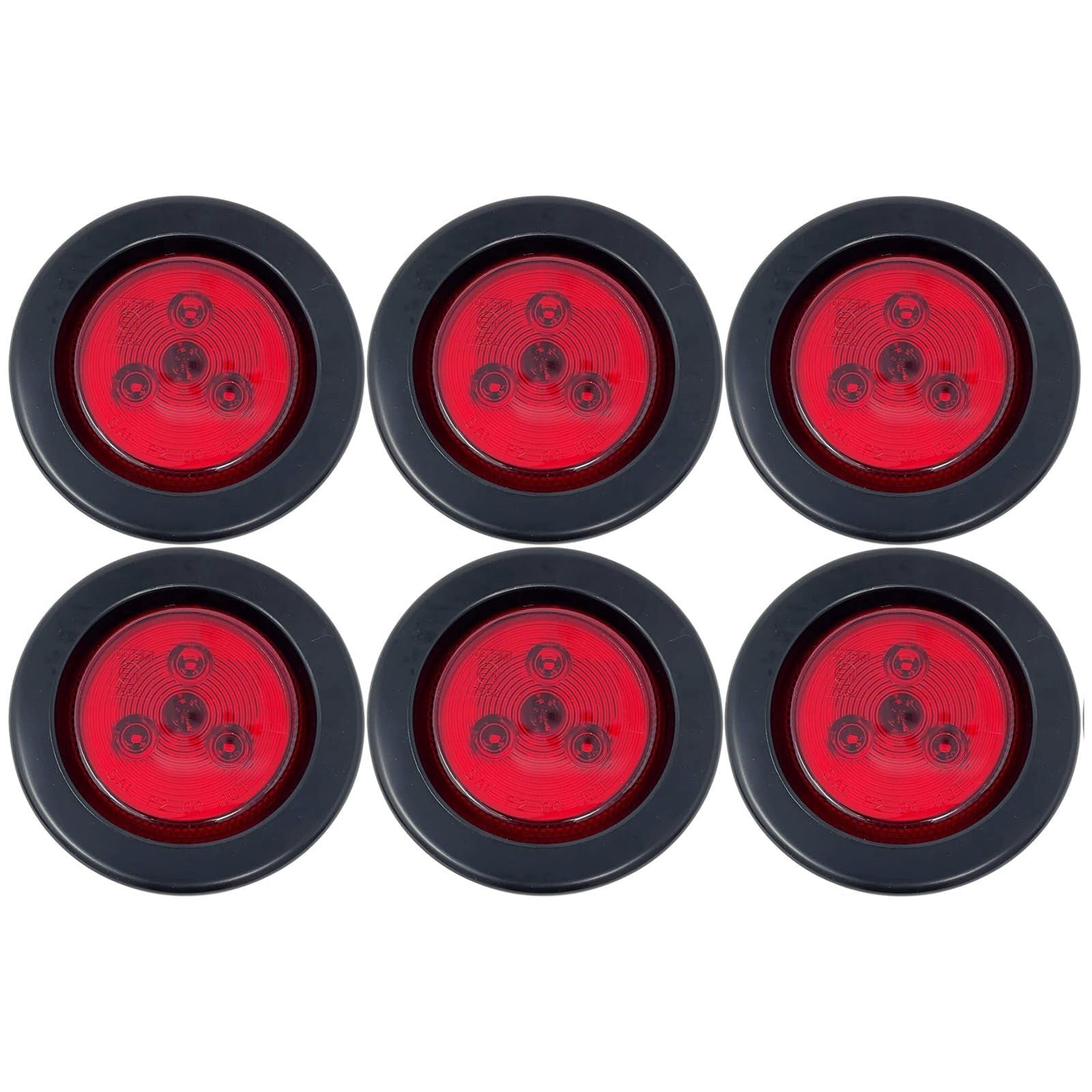 2.5 3 LED Round Side Marker Clearance Lights Grommet DOT SAE P2 FMVSS ...