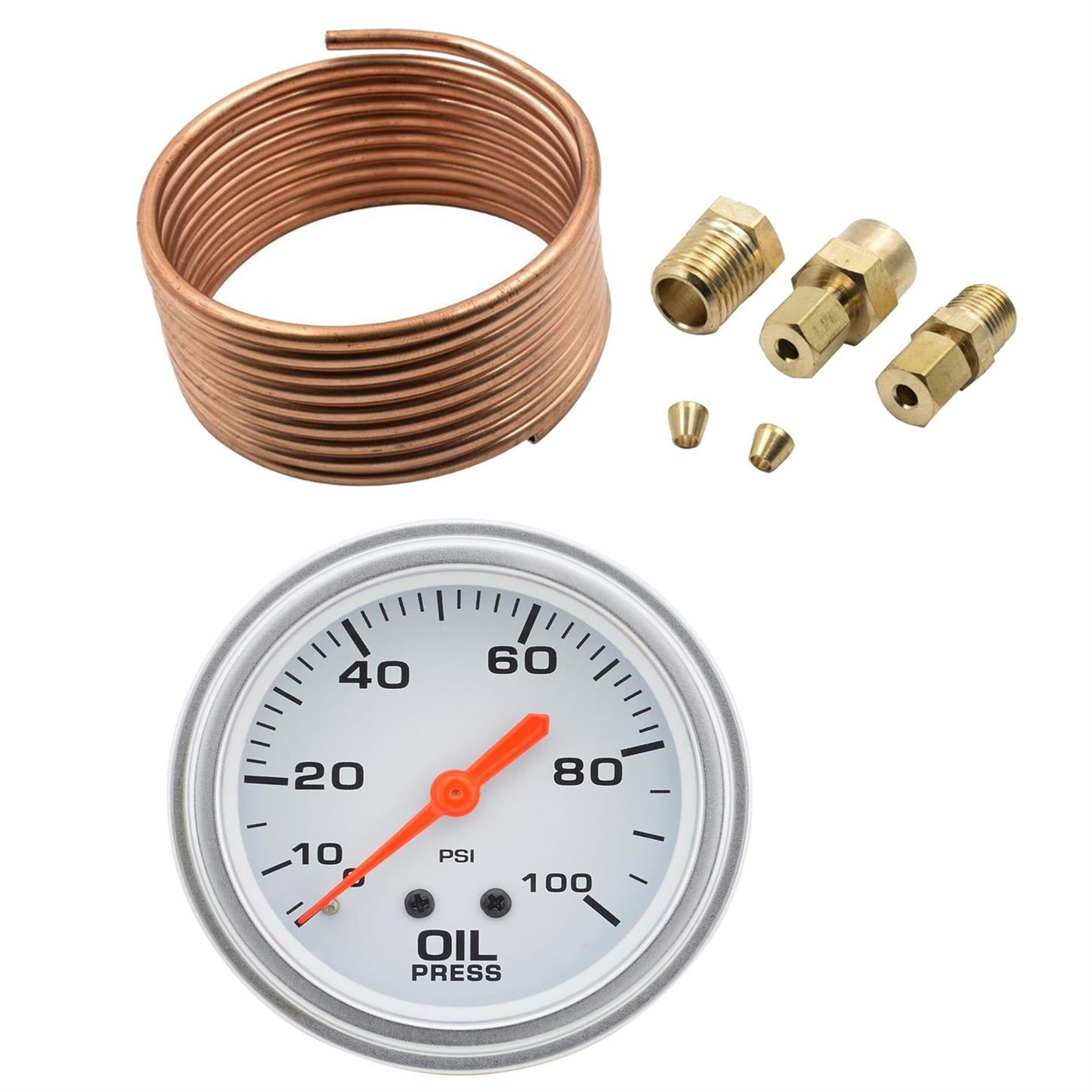 Speedway Motors 2-5/8 Inch Mechanical Oil Pressure Gauge with Copper ...