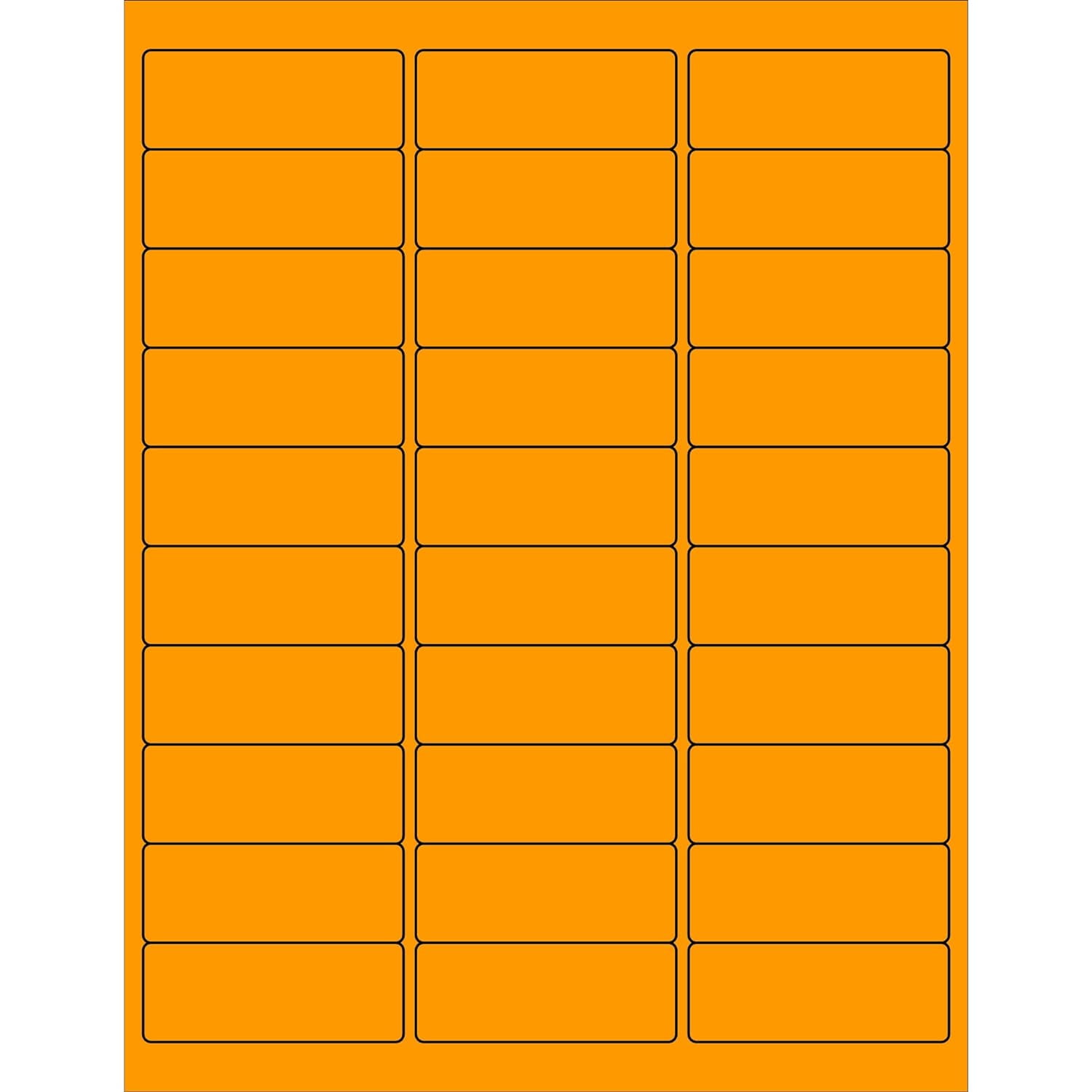 2 5/8" x 1" Fluorescent Orange Shipping Address Labels, for Laser jet ...